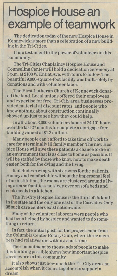 Hospice House Renovation Project - Tri-Cities Chaplaincy